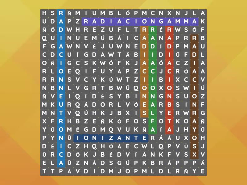 RADIACION IONIZANTE - Sopa de letras
