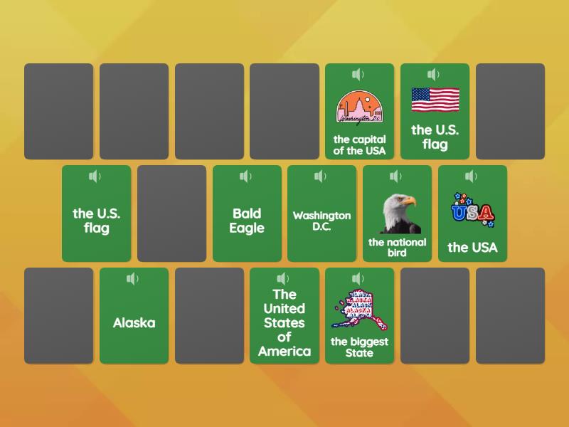 the USA Trivia_Find the match - Matching pairs