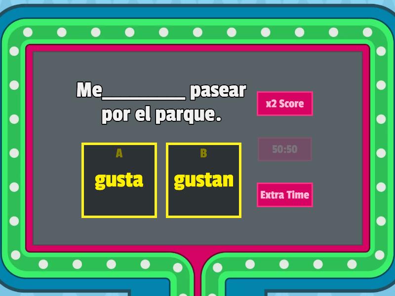 Verbo "Gustar" - Espanhol - Game show de TV