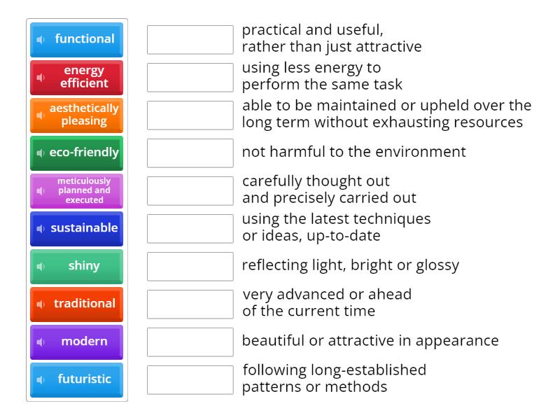 Adjective Matching Game - Match up