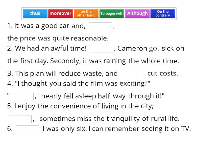 Linkers - Missing word