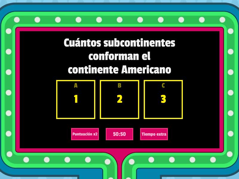 CONTINENTE AMERICANO - Concurso de preguntas
