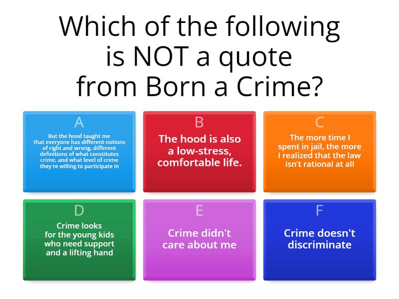 Born a Crime quotes - Quiz