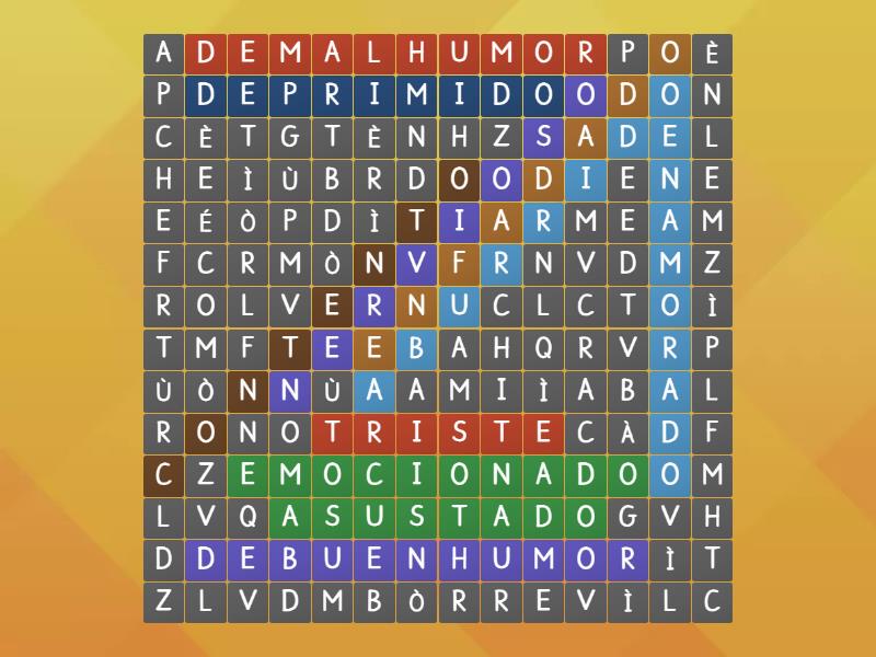 ESTADOS DE ANIMO - Wordsearch