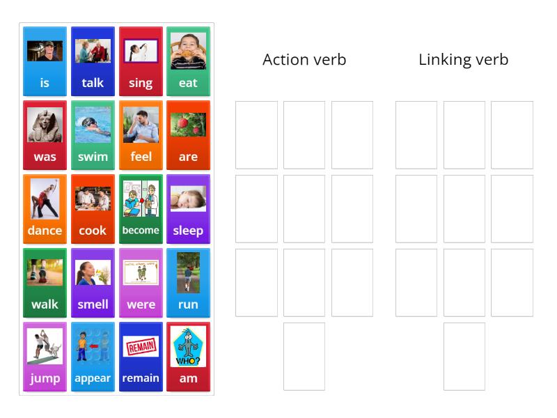 ZAVAMA TOEFL -Action and Linking verbs - Group sort