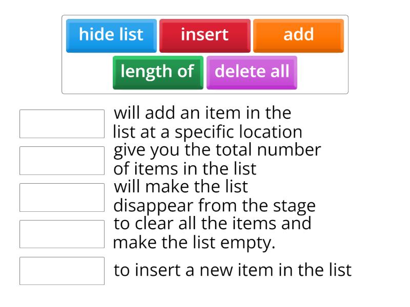 Scratch-List Blocks Matching Activity - Match up