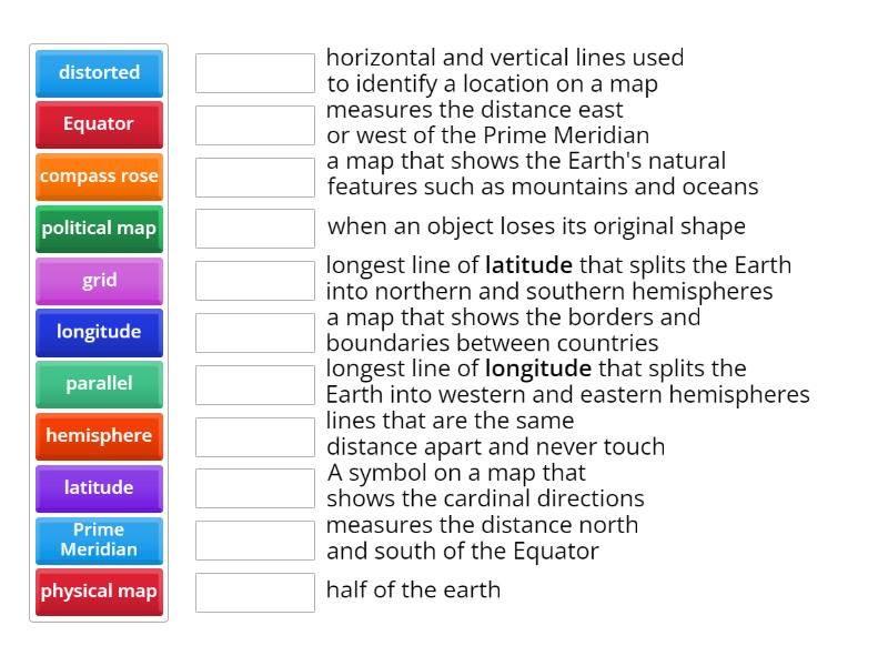 Geography/Map Skills - Une las parejas