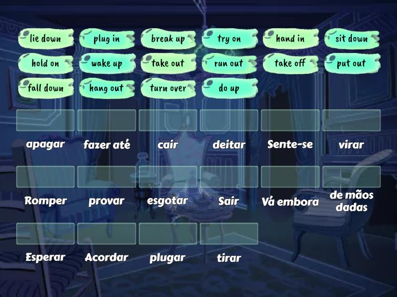 combinar os verbos frasais - Associação