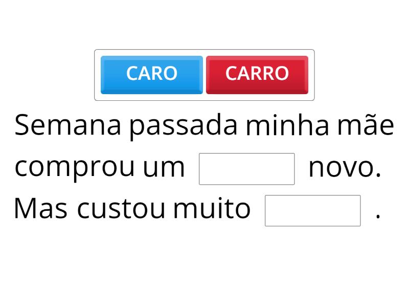 Frases com palavras com R e RR - Completar la frase