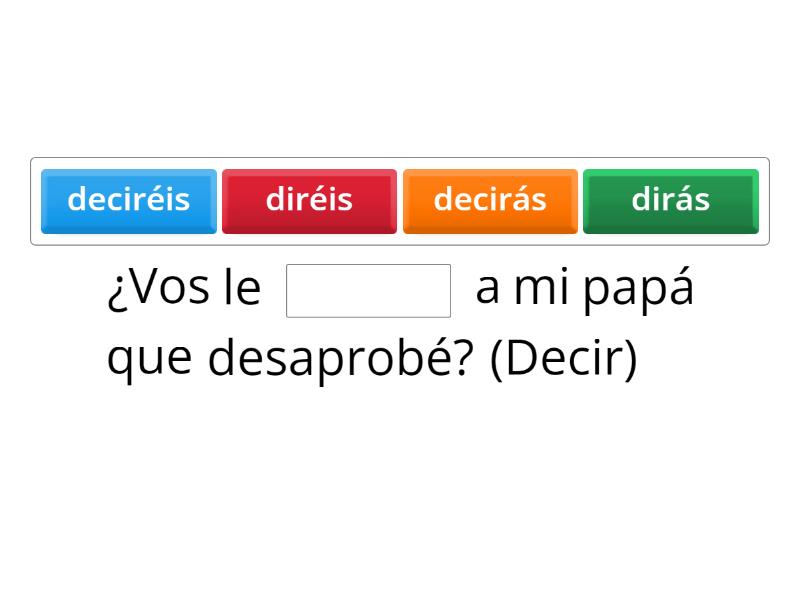 Futuro imperfecto del indicativo - verbos irregulares - Complete the ...