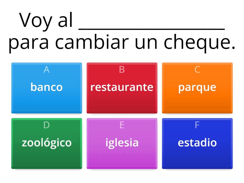 Los Lugares en la Ciudad read and match - Quiz