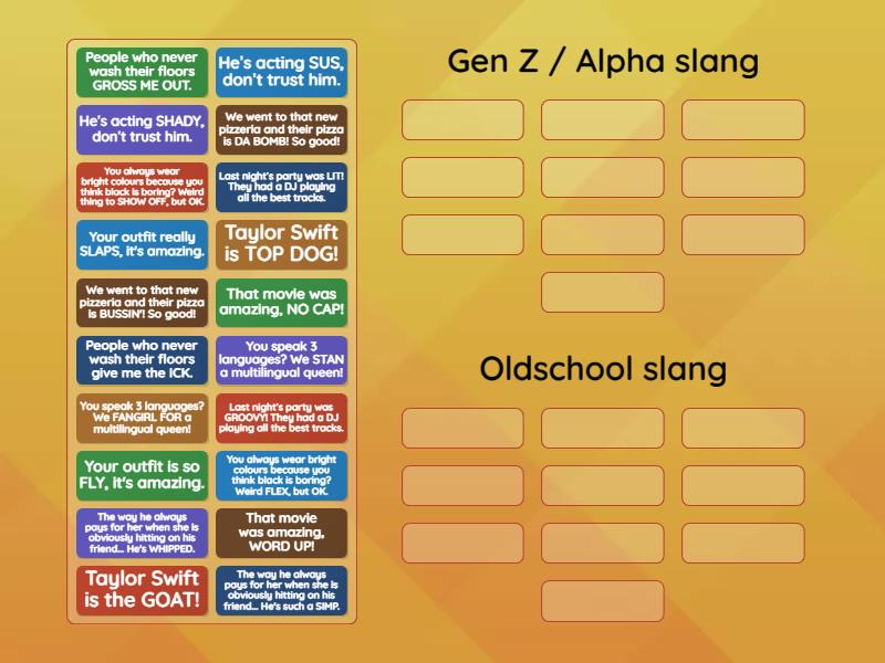 Slang comparison - Group sort