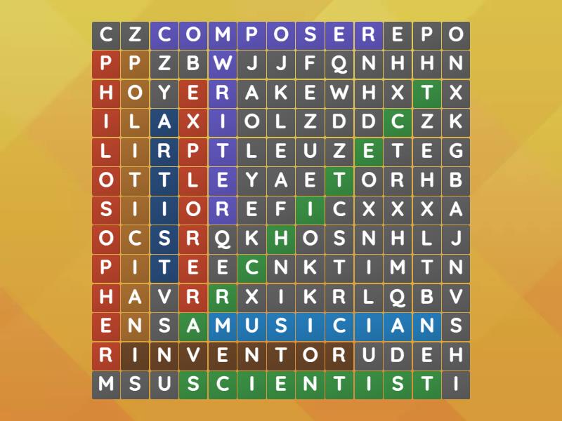 Human Achievement - Wordsearch