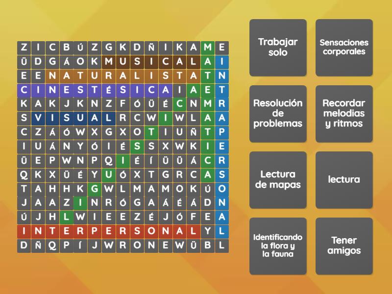 Sopa de letras - Wordsearch