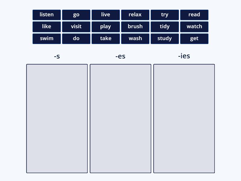 Present Simple (He She It) - Categorize