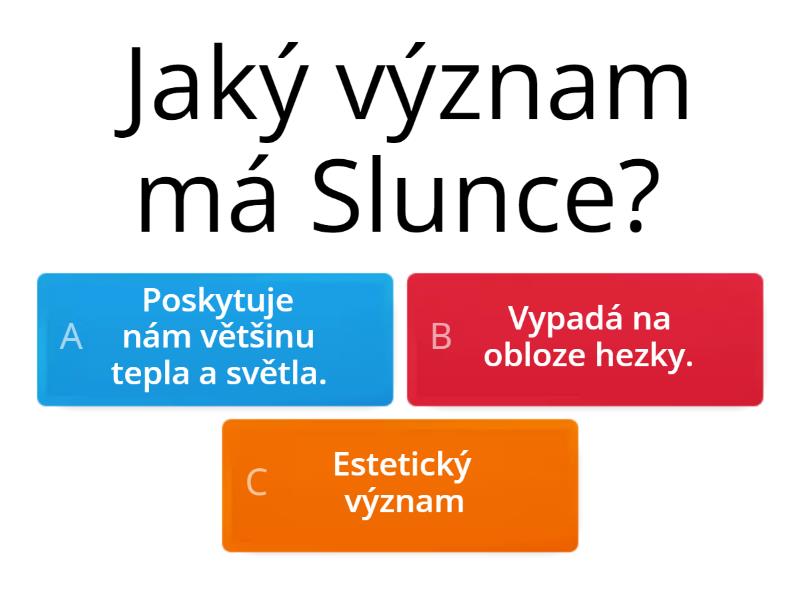 Slunce - Quiz
