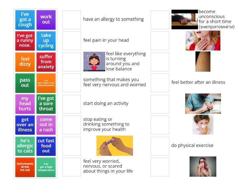 Health and well-being (teens A2+) - Match up