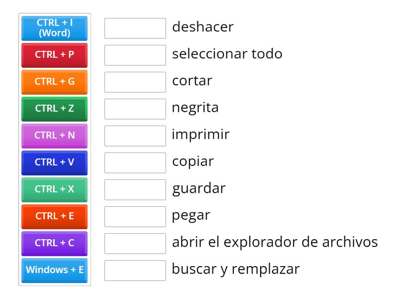 Combinaciones de teclas para ejecutar en Word y Excel - Match up