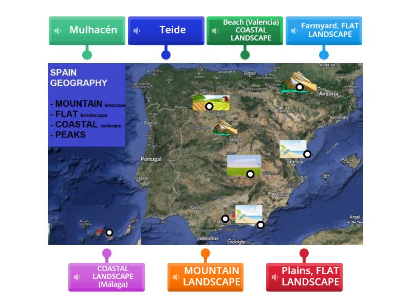 MAP OF SPAIN - Labelled diagram