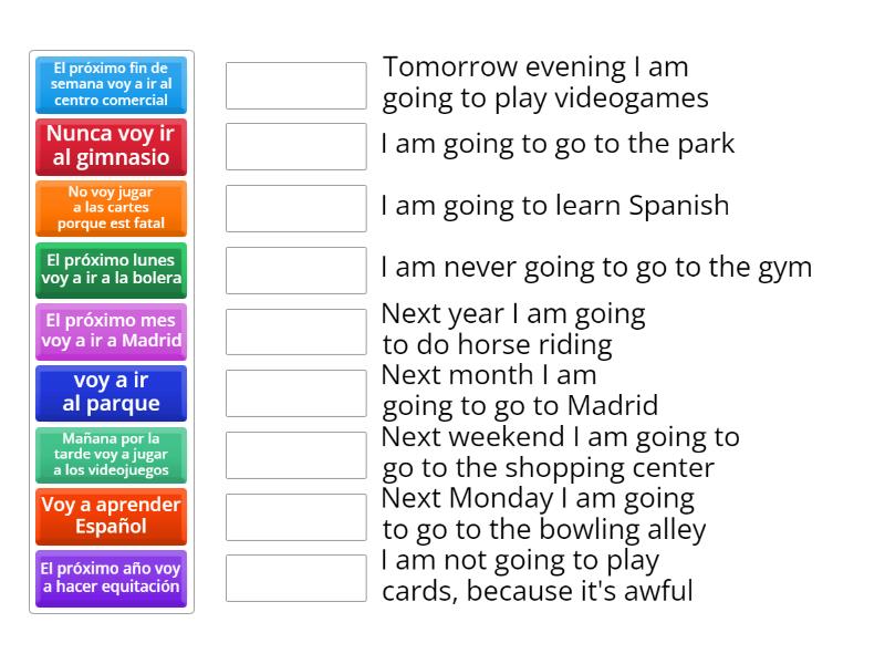 OGAT - Spanish Simple Future Tense - Match up