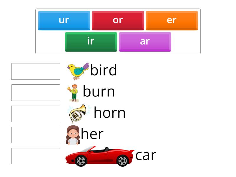R-Controlled Vowel Sound Sort - Match up