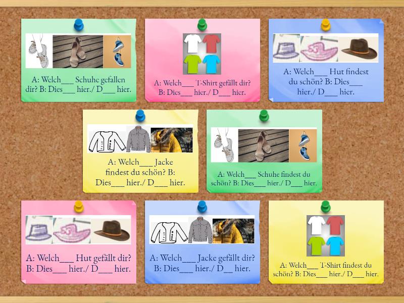 Lektion 22: Fragepronomen und Demonstrativpronomen - Fichas giratorias