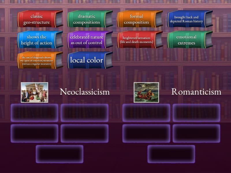 Characteristics of Neoclassicism and Romanticism - Group sort