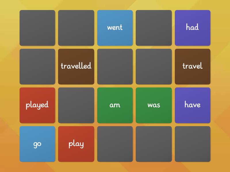 past tense - Matching pairs