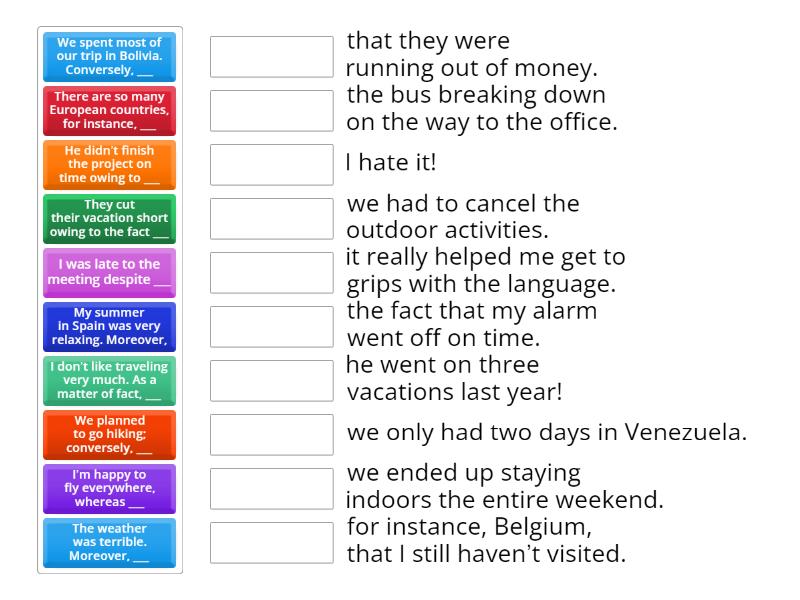 Matching time markers - Match up