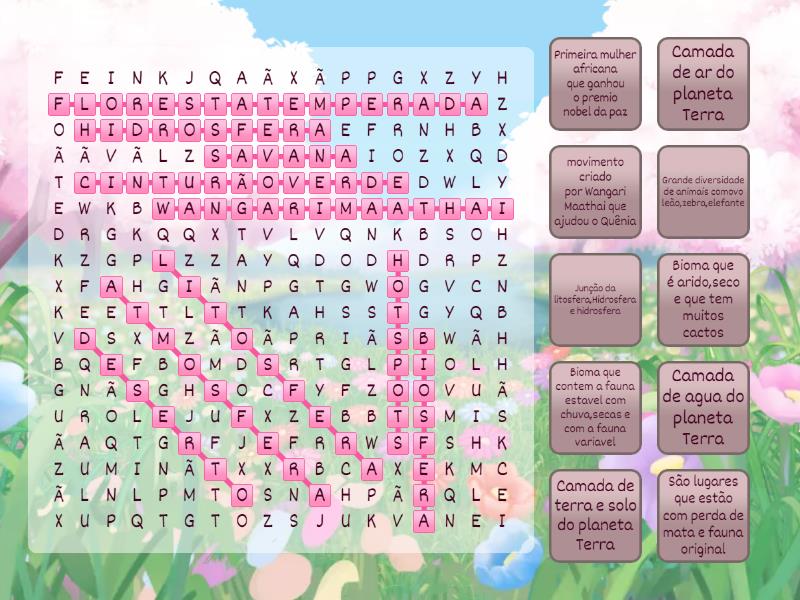 Biosfera - Sopa de letras