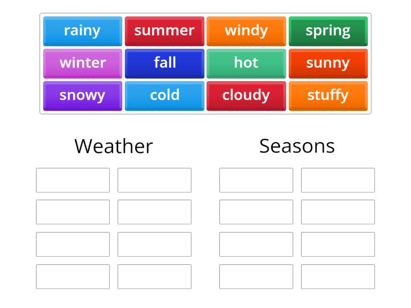developing kids seasons - weather - Group sort