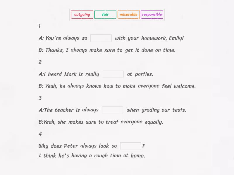 Focus 2 Unit 1 - Complete the sentence