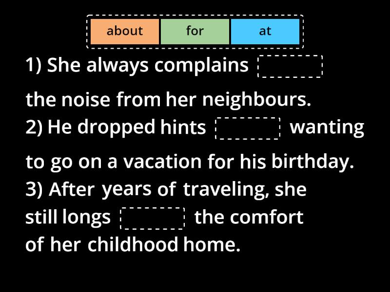 Verbs with dependent prepositions - Missing word