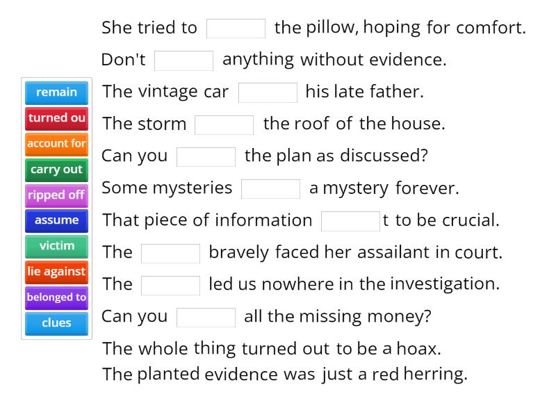 Mysteries - Complete the sentence