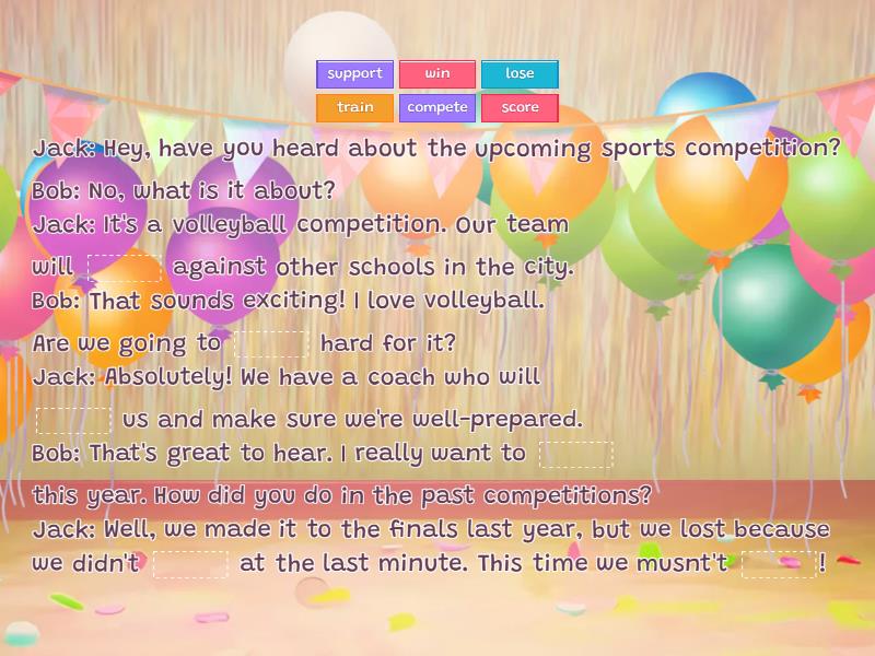 sports verbs - Complete the sentence