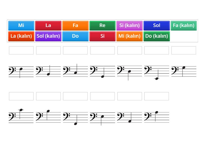 Bass Clef - Notes II - Match up