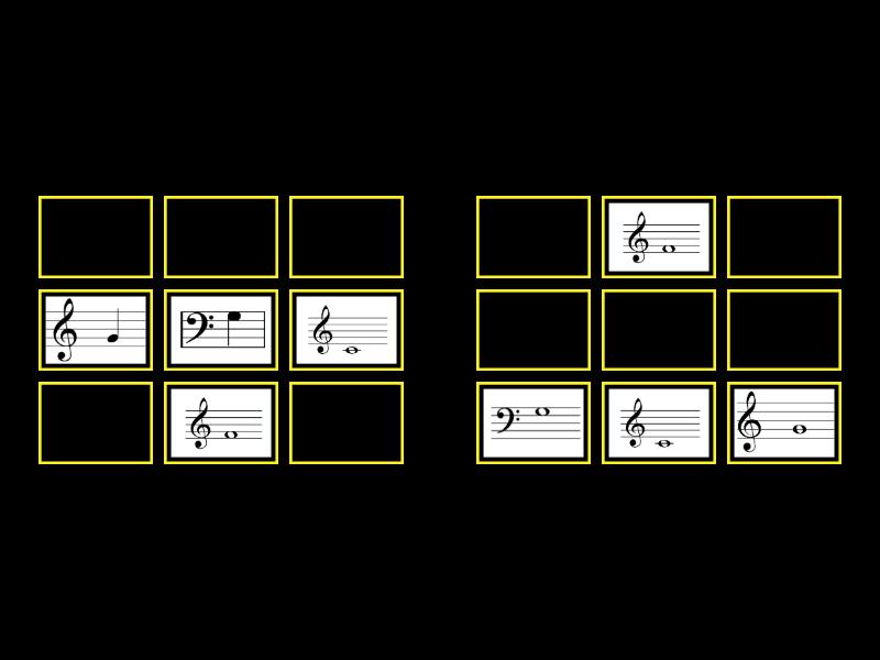 Match the notes that are the same (even if they have different rhythms ...