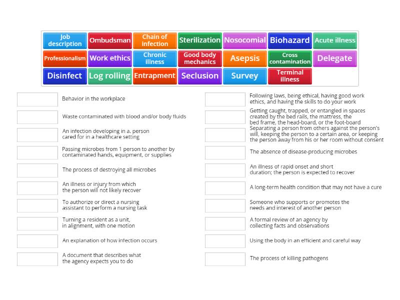 Exam 1 Vocabulary Practice Matchup - Match up