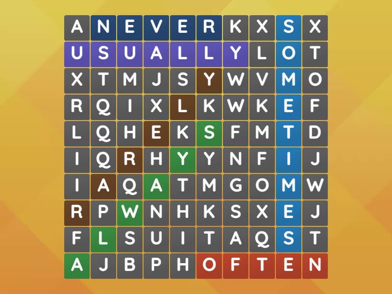 Week 6 Revision Verbs of Frequency - Wordsearch
