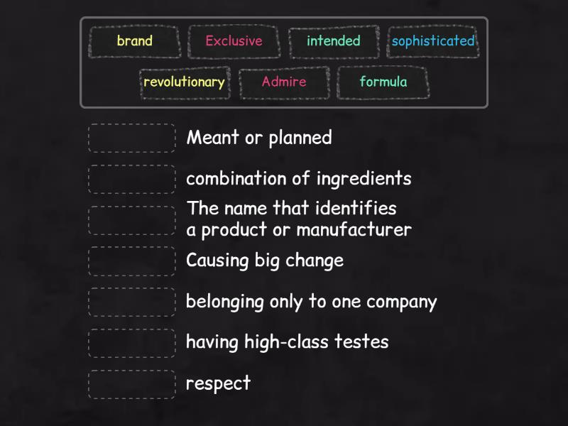 Quick check - Match up
