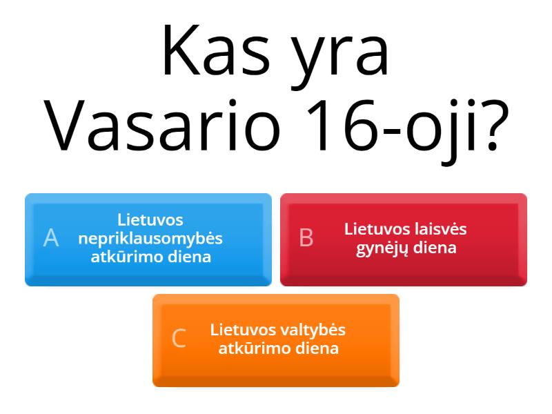 Viktorina, skirta Vasario 16-ajai - Quiz
