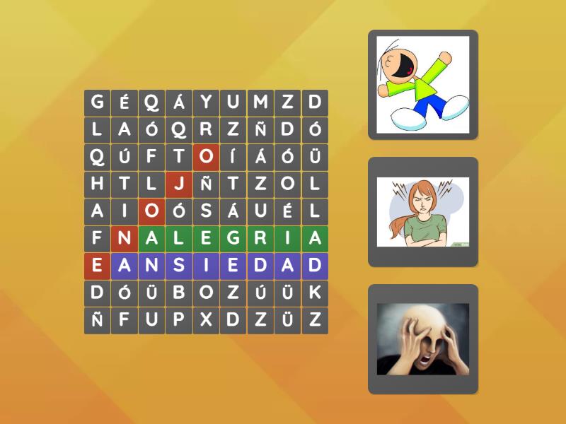 estados de animo - Sopa de letras