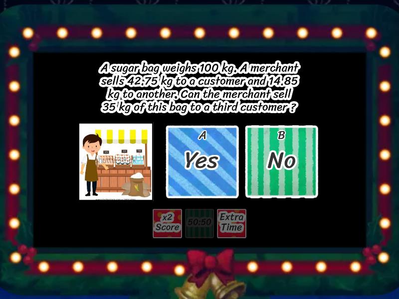 Math Word Problems - Gameshow quiz