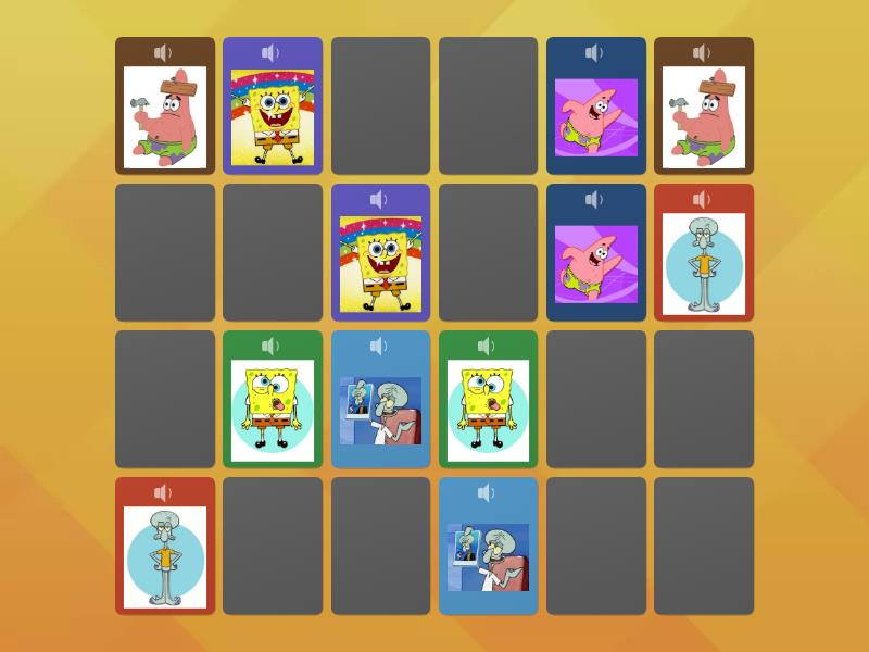 Memorice bob esponja - Matching pairs