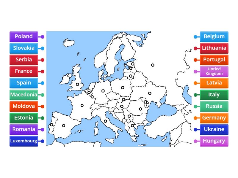 Political Map of Europe Eastern - Labelled diagram