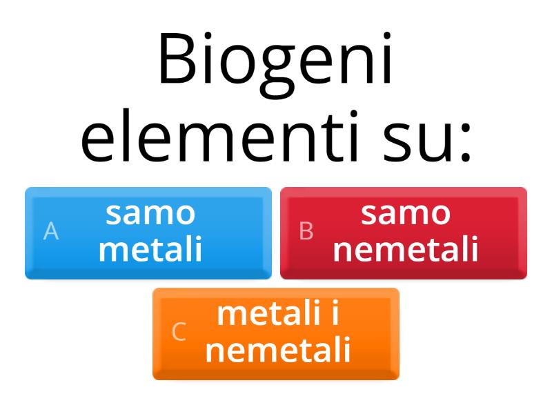 Biogeni elementi - Quiz