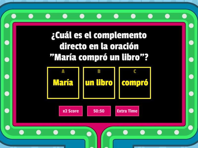 Complementos Verbales - Gameshow quiz