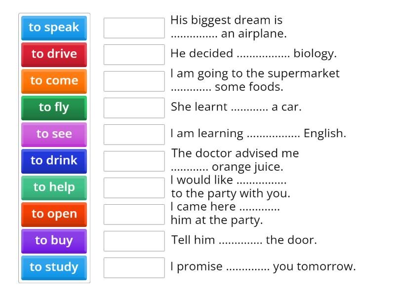 Empower B1 Unit 6B to + infinitive (mixed) - Match up