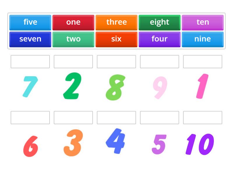 Match the Number To Its Name - Match up