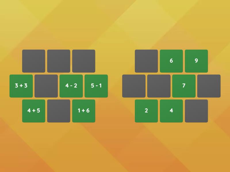Elementary Addition and Subtraction - Matching pairs